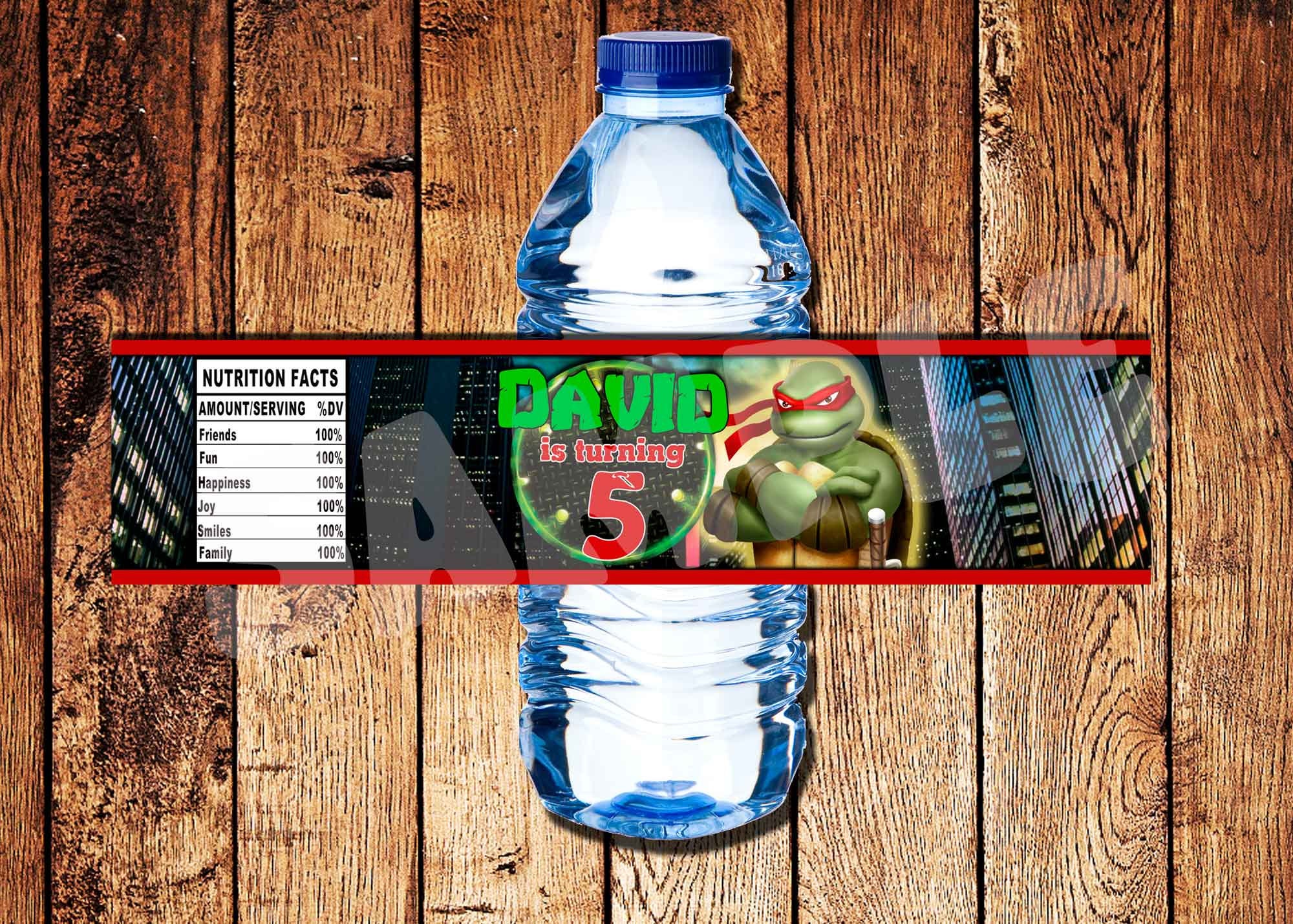 Ninja Turtle Party Drink Labels