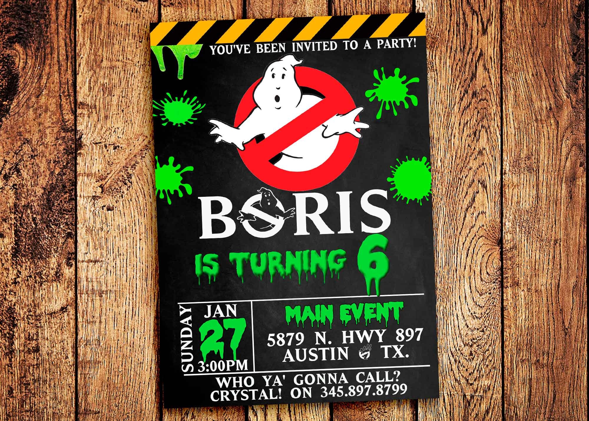 Ghostbusters Birthday Invitation Ghostbusters Birthday | Etsy