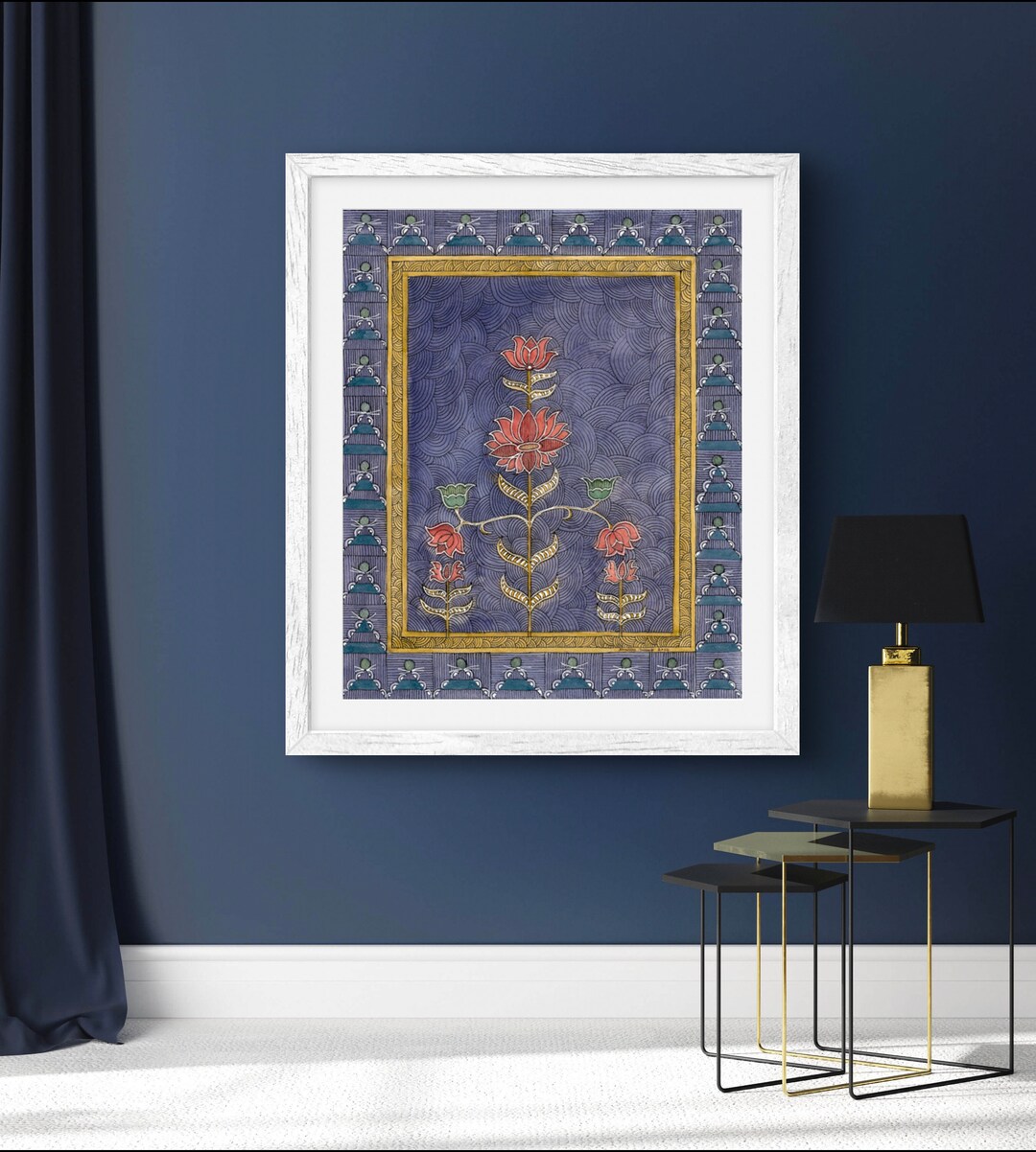 Vibrant Godna Madhubani Folk Wall Art 14X20 Inches Watercolour Painting ...