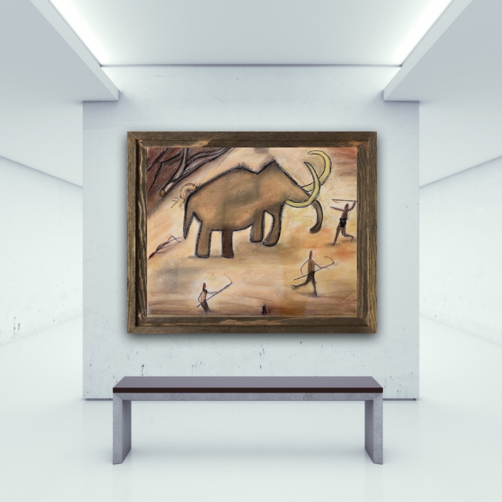 Stone Age Cave Wall Art: Woolly Mammoth Pastel Painting - Prehistoric ...