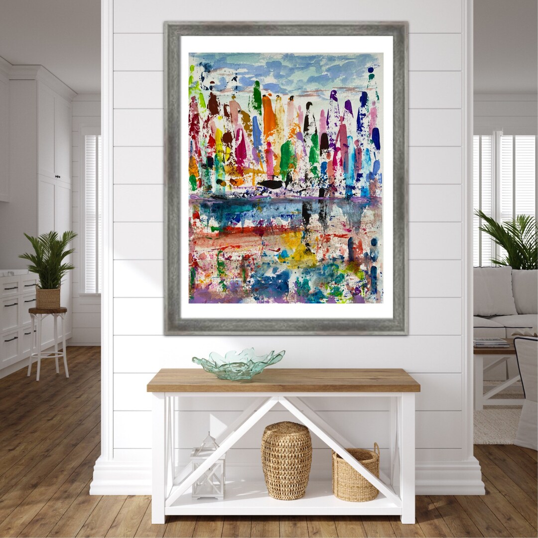 Vibrant Abstract 8X10 Wall Art - Unique Reflection Home Decor Piece - Etsy