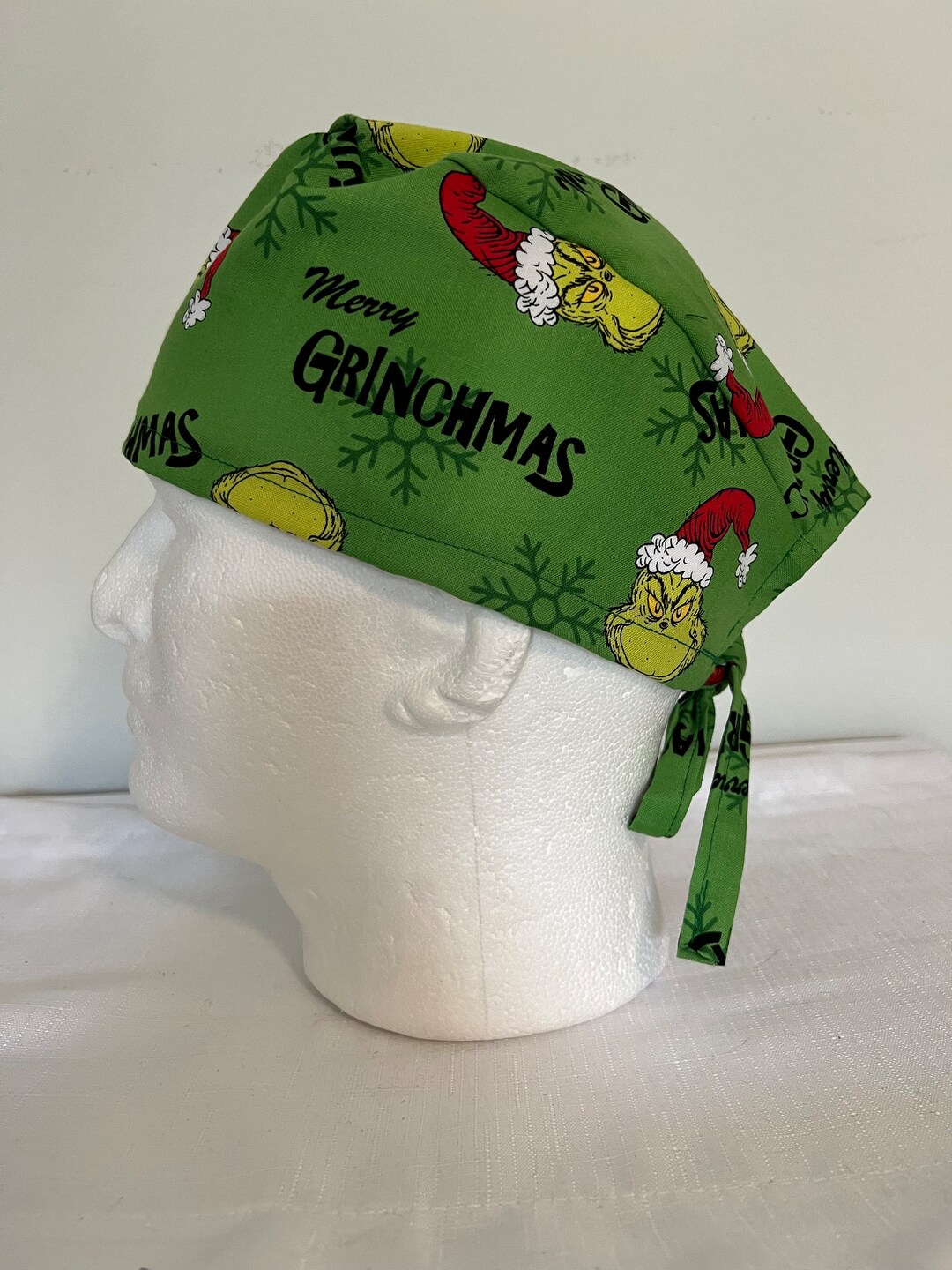 Green Grinch Christmas Scrub Cap - Etsy
