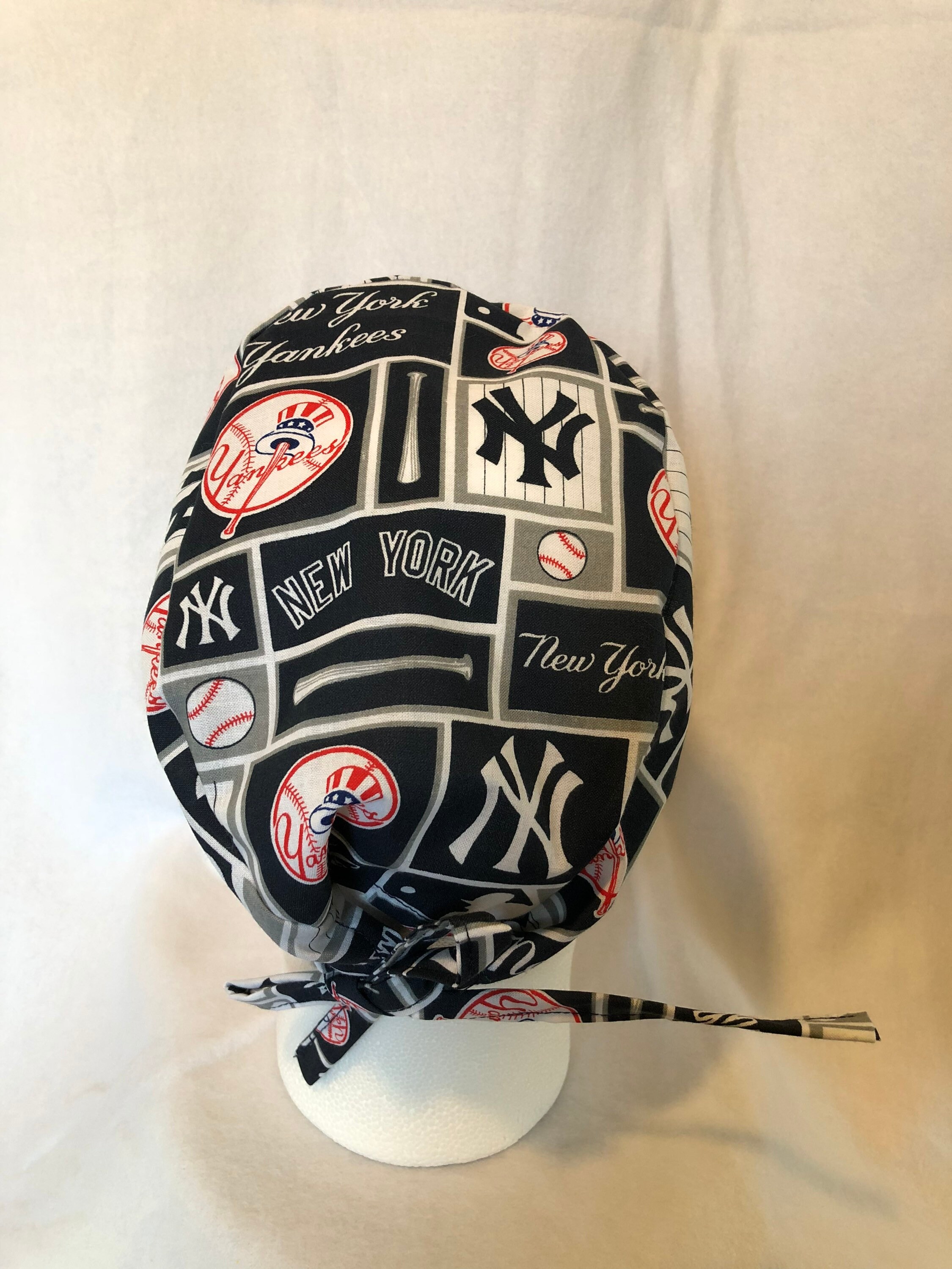 New York Yankee Scrub Hat With Ties, MLB, Baseball - Etsy