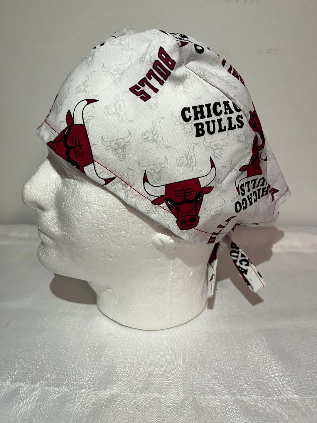 White Chicago Bulls Basket Ball Scrub Cap - Etsy