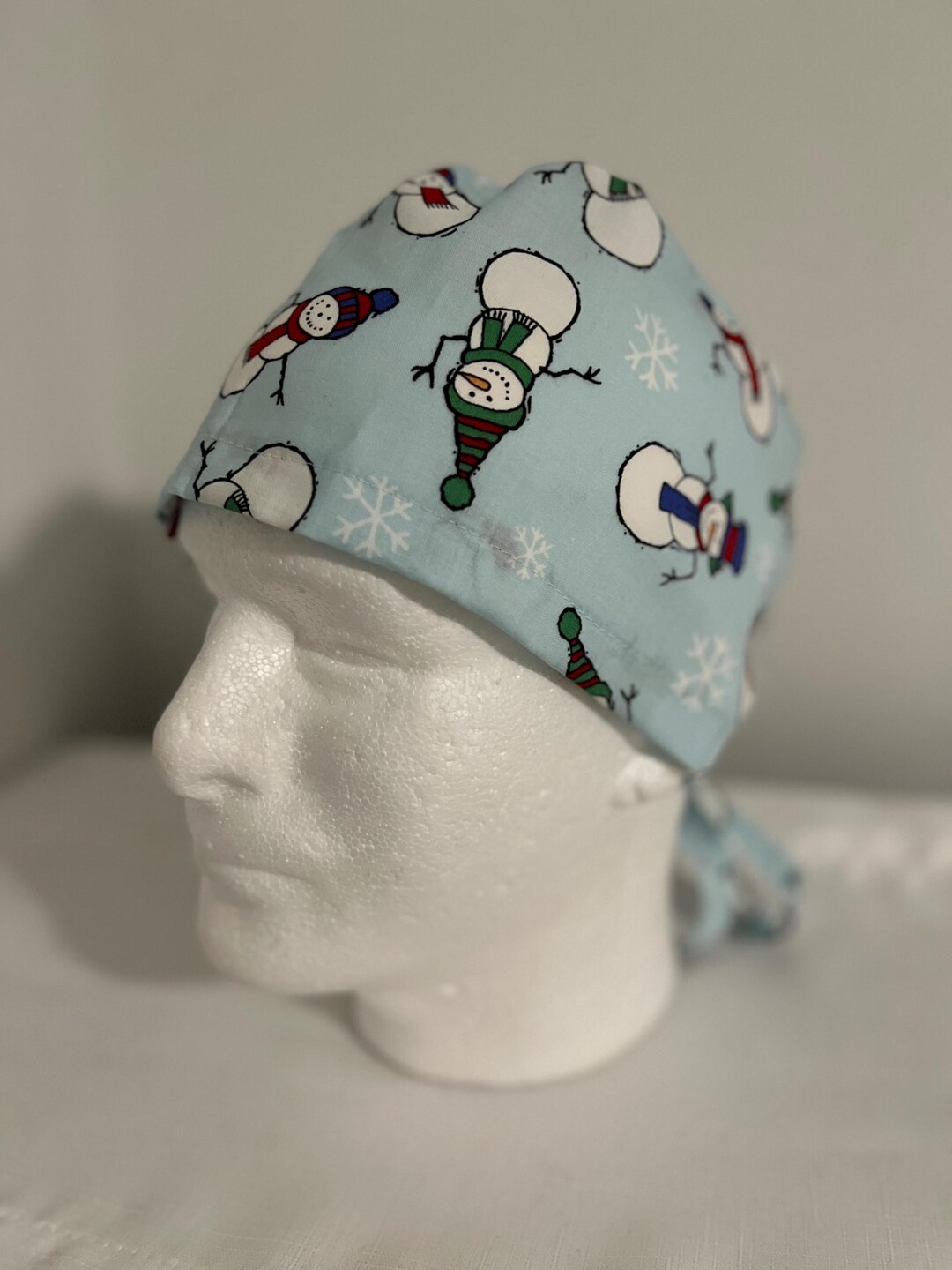Powder Blue Snowmen Can Cap/holiday Ready - Etsy