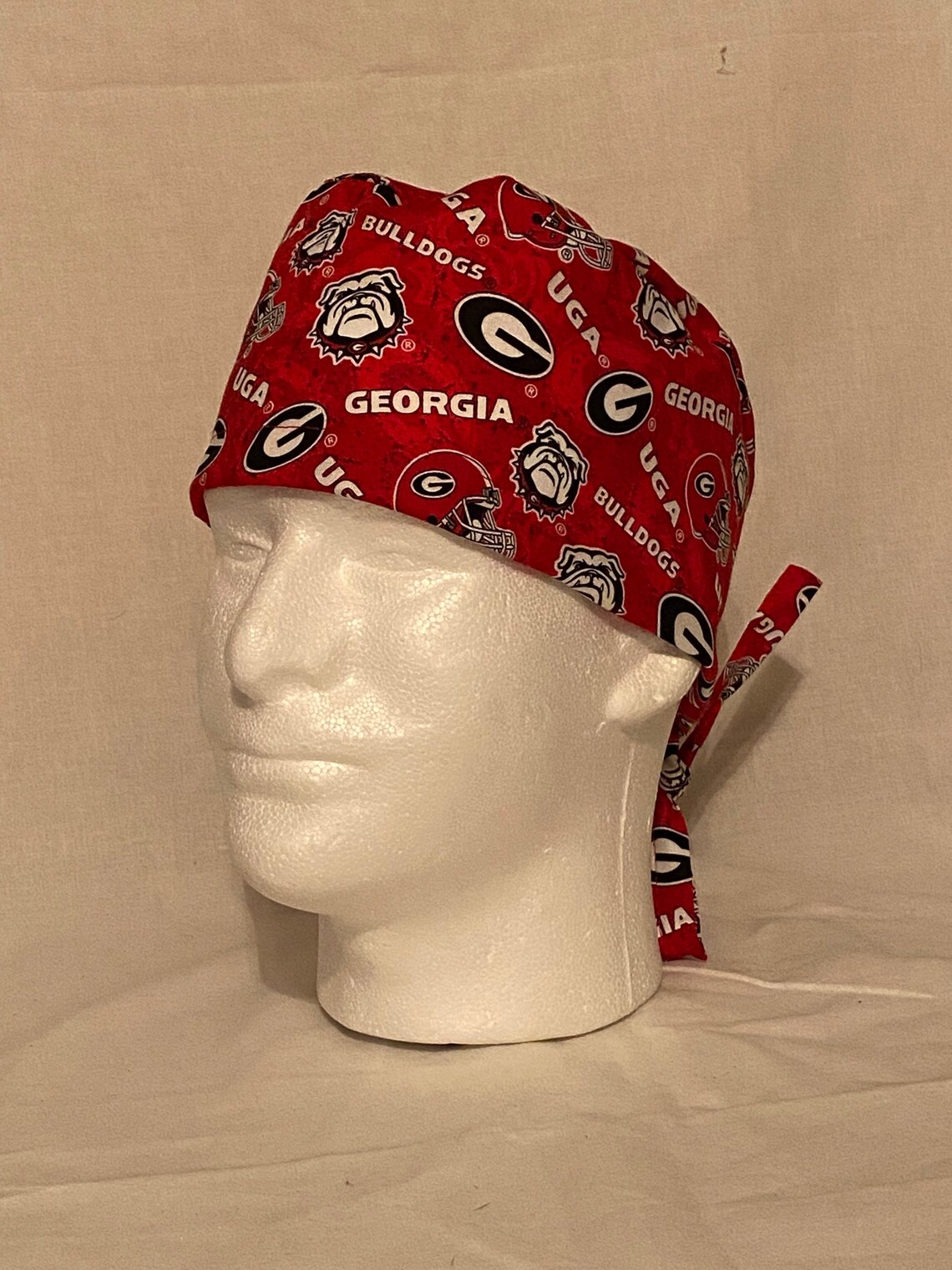 Georgia Bulldogs Football Scrub Cap/surgical Cap/scrub Hat/uga/red - Etsy