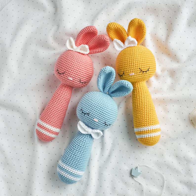 Bunny Rattle Amigurumi PDF Pattern Baby Rattle Animal Plush - Etsy