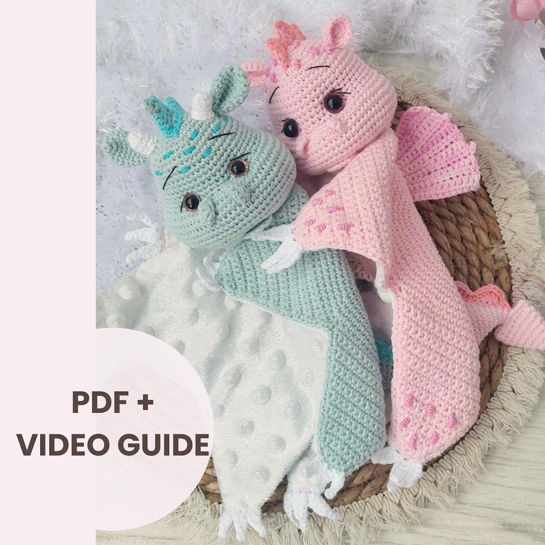 Dino Baby Animal Comforter 2 in 1 Crochet Pattern Cute Dragons Soft ...