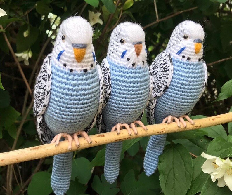 Blue White Budgie Stuffed Animal Realistic Parakeet Plush - Etsy