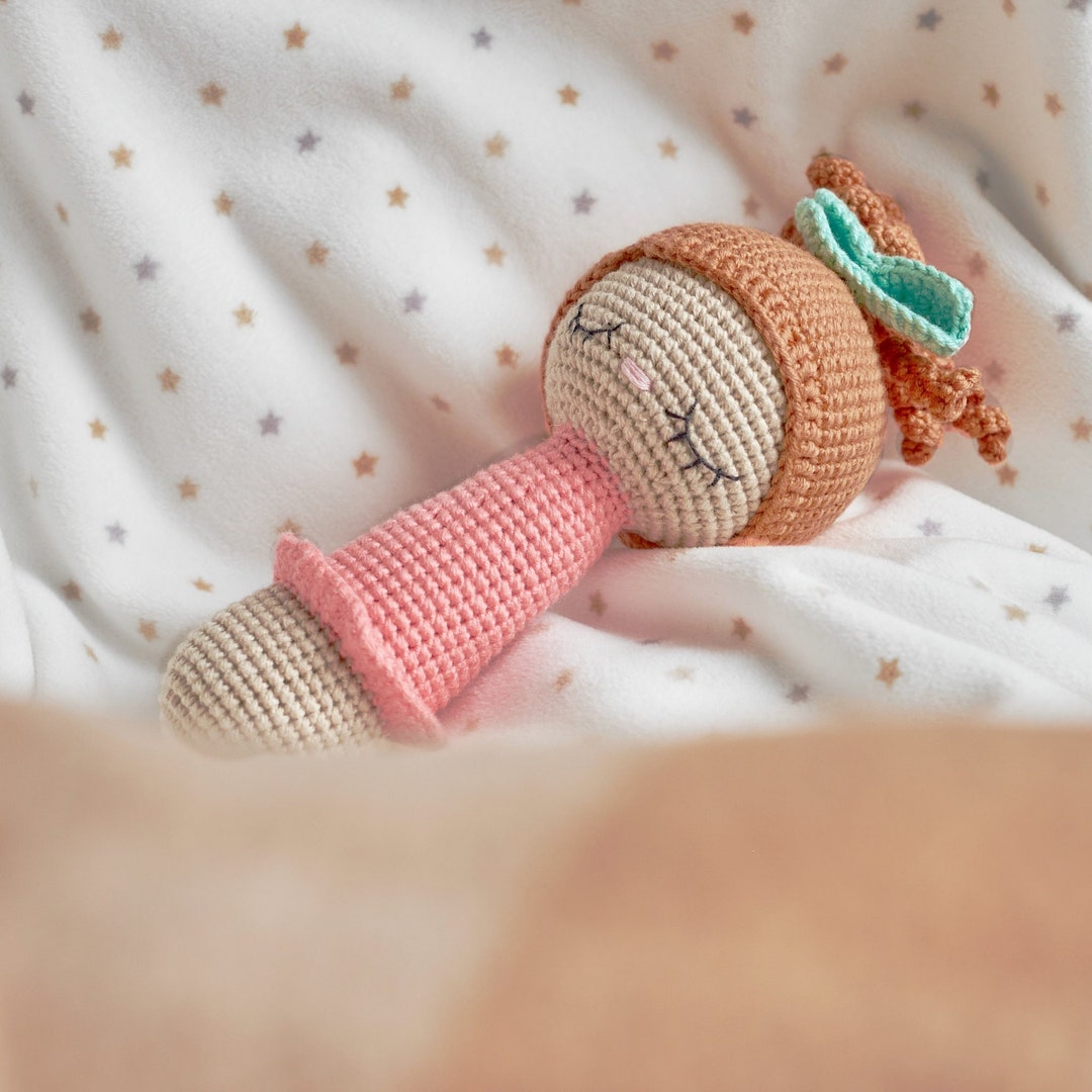 Litttle Girl Crochet Rattle Plush Toy Pdf Pattern Amigurumi Rattle ...