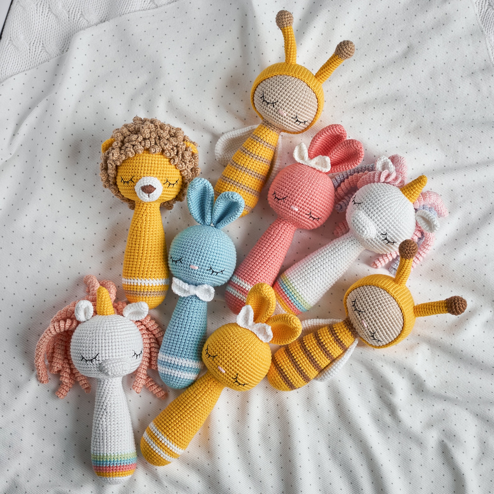 Set of 4 Crochet Rattle Patterns Amigurumi Pattern Newborn - Etsy