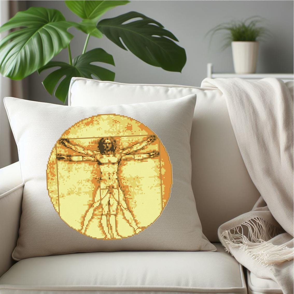 Vitruvian Man, Leonardo Da Vinci: Cross Stitch Pattern Renaissance ...