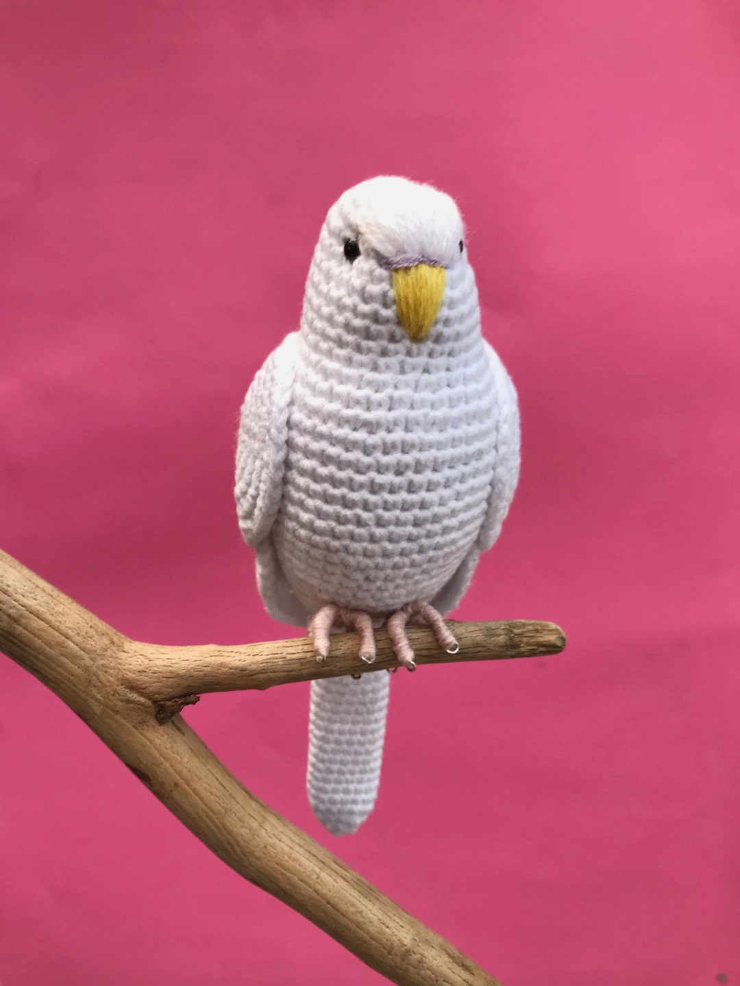 White Budgie Bird Lifelike Amigurumi Stuffed Annimal Plush Crochet ...
