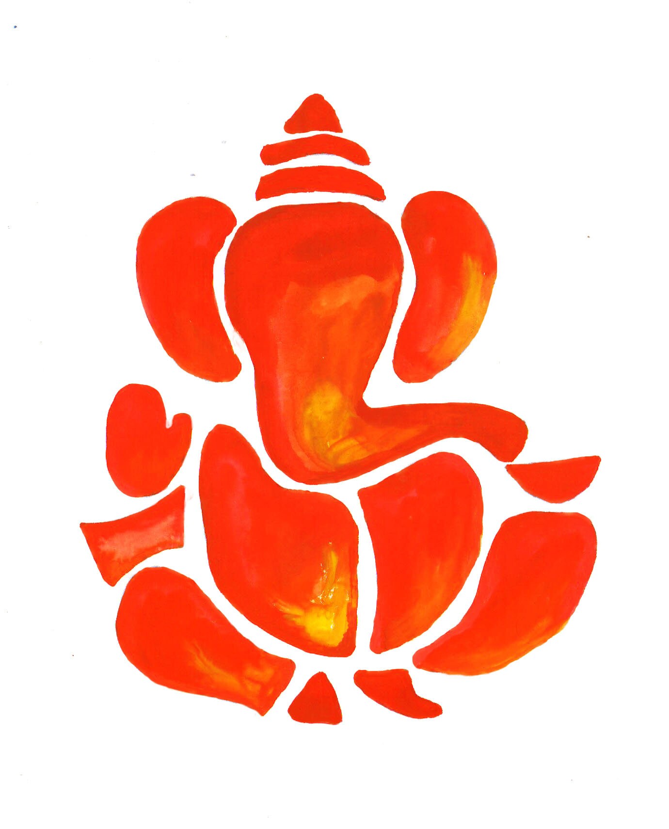 Red Ganesha Printable PNG File Ganesh Image Handmade - Etsy