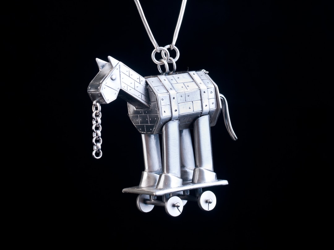 Silver925 Pendant Necklace Trojan Horse , Art Jewelry - Etsy