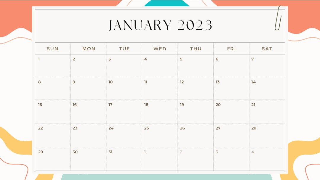 Printable Calendar 2023 Monthly Planner 2023 With 6 Not Pages Monday ...
