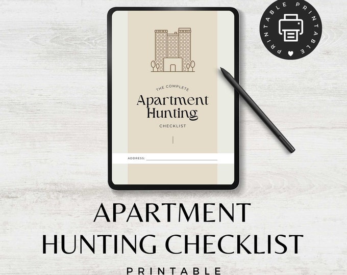 Apartment Hunting Checklist, Printable, Condo Search, Rental, First ...