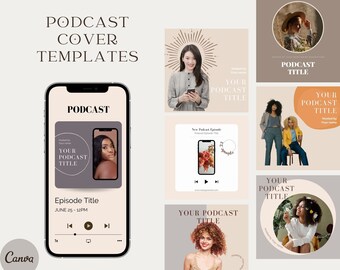 Podcast Cover Art Template Canva Template Podcast Graphics | Etsy
