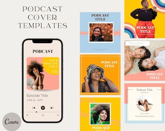 Podcast Cover Art Template Canva Template Podcast Graphics | Etsy