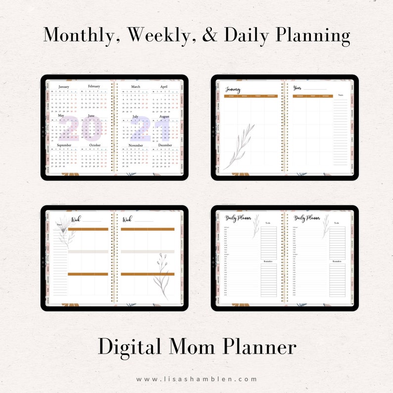 Digital Mom Planner, Home Management Planner, Goodnotes Planner ...