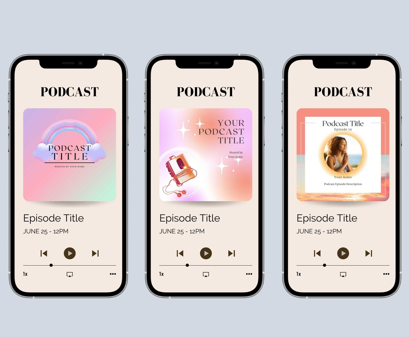 Podcast Cover Art Template Canva Template Podcast Graphics - Etsy