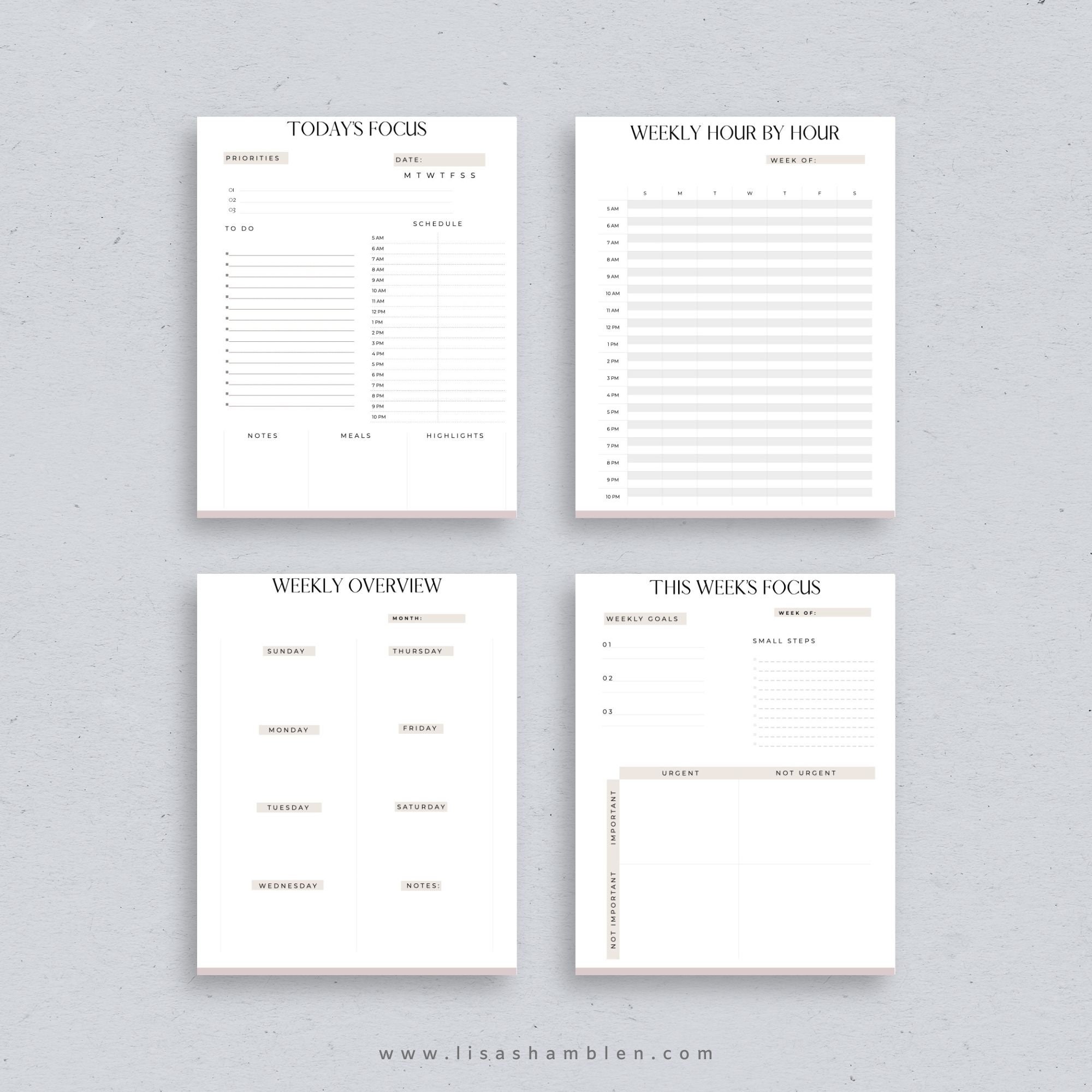Printable Planner Bundle Daily Weekly Monthly Yearly Planner - Etsy