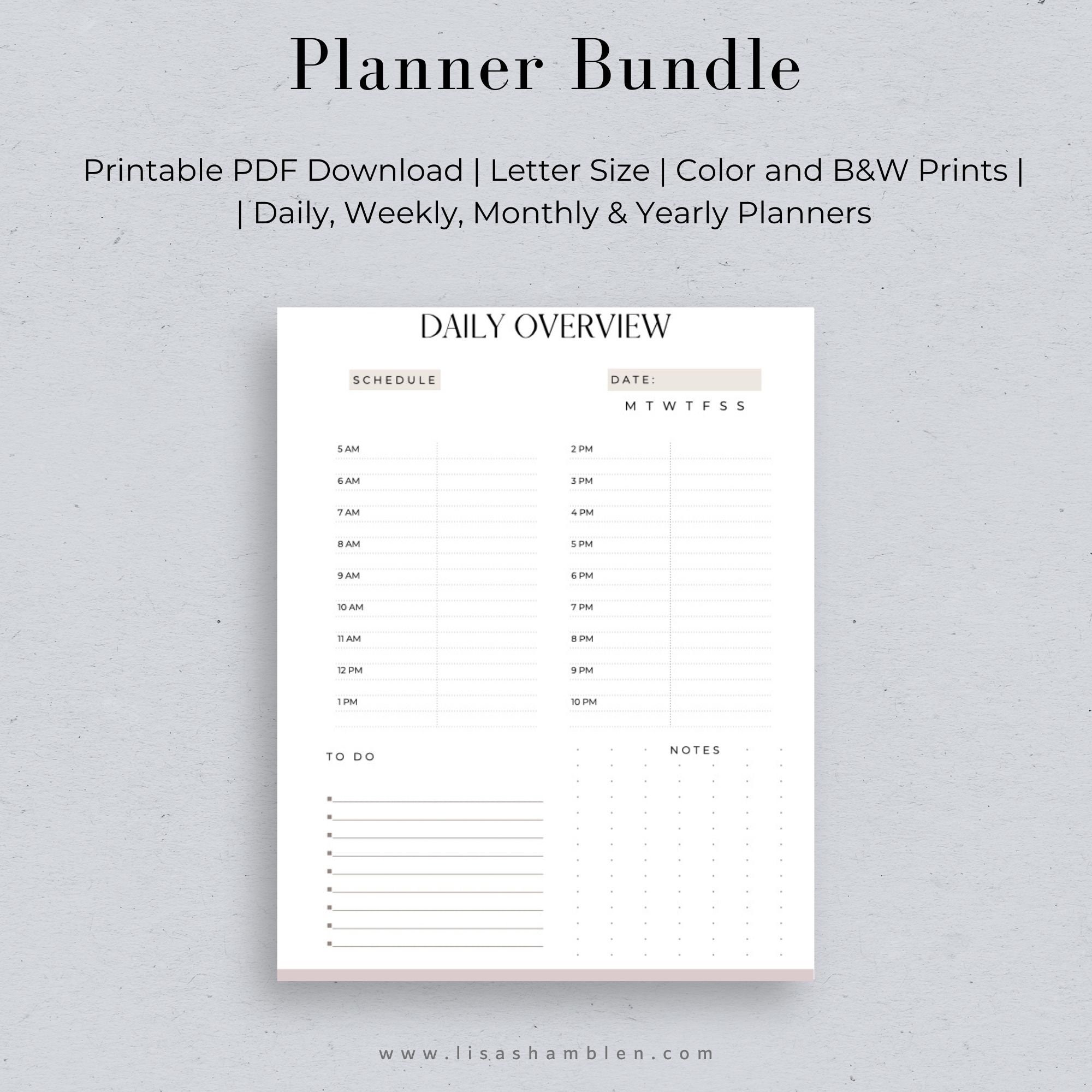 Printable Planner Bundle Daily Weekly Monthly Yearly Planner - Etsy