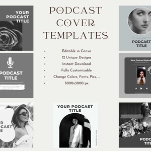 Podcast Cover Art Template, Canva Template, Podcast Graphics ...