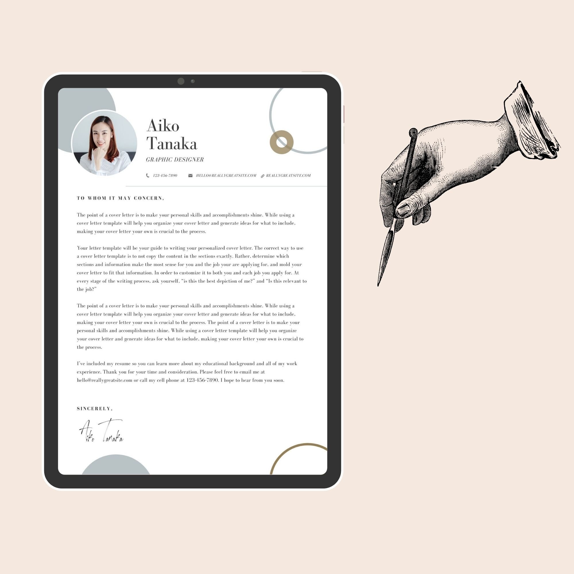 Cover Letter Template, Canva Template, Instant Download, Minimalist ... Cover Letter Template, Canva Template, Instant Download, Minimalist ...