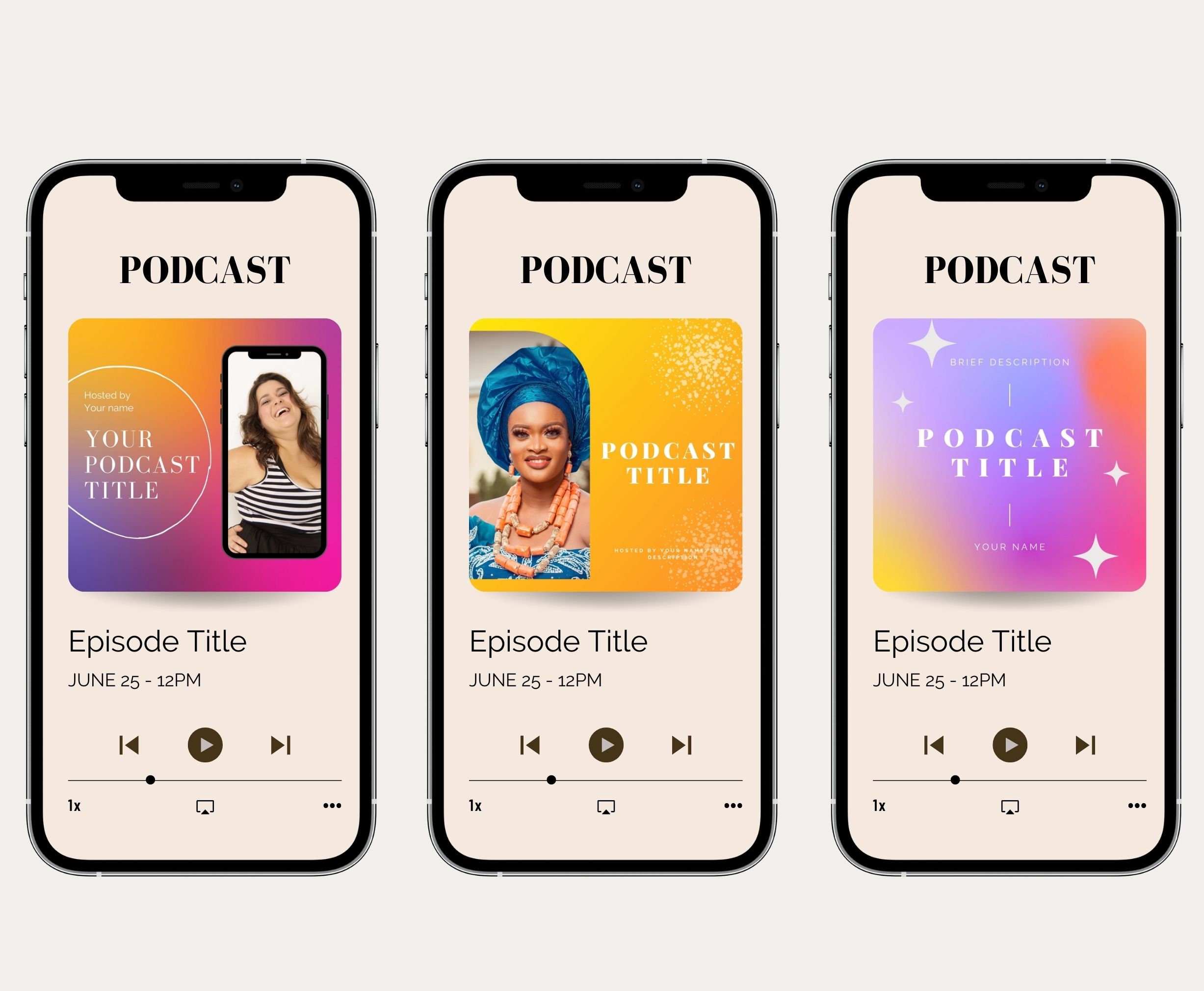 Podcast Cover Art Template Canva Template Podcast Graphics - Etsy