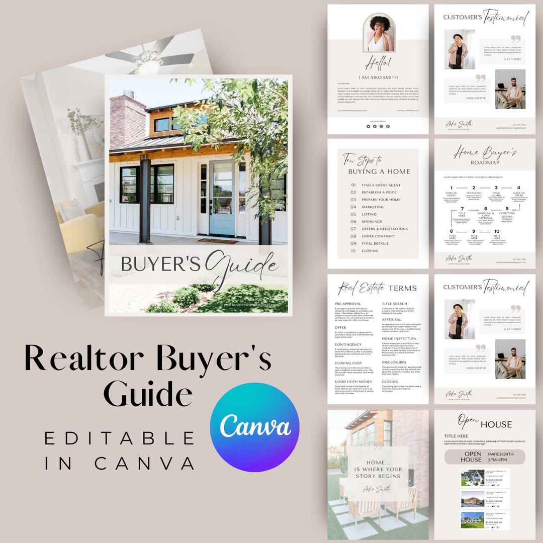 Real Estate Agent Buyers Guide Template Canva Template - Etsy
