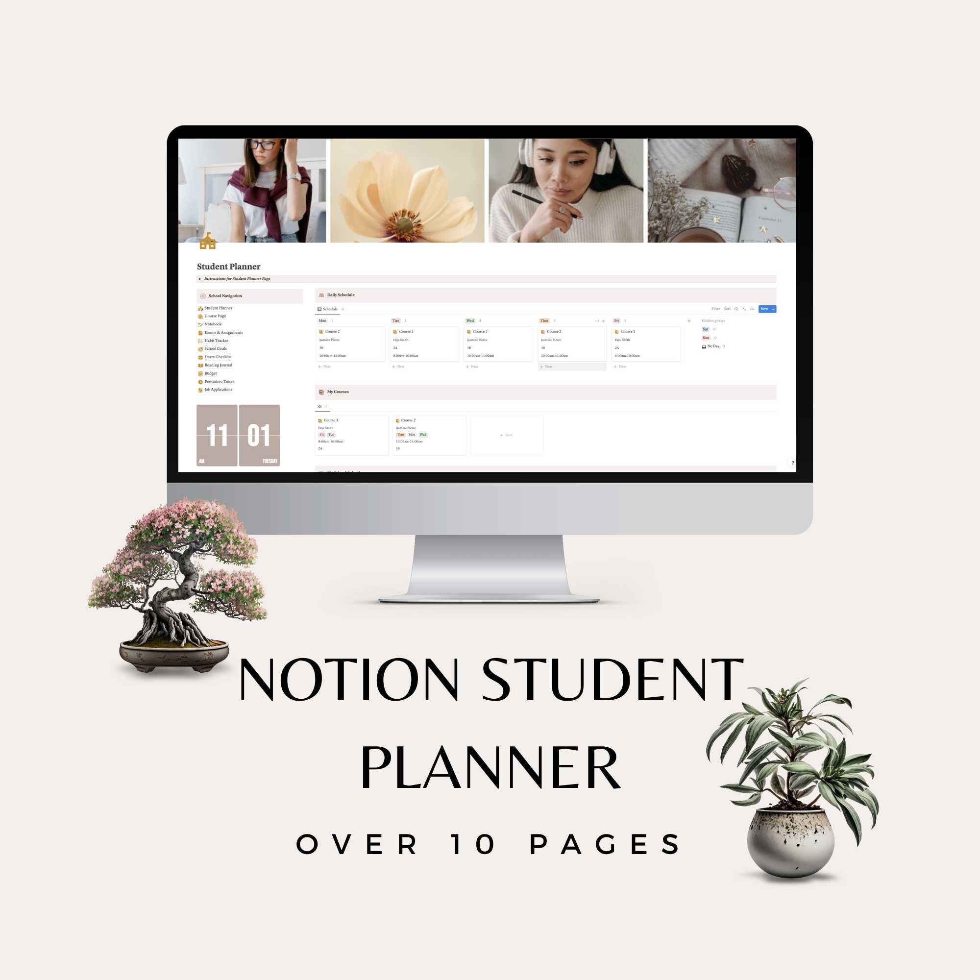 Notion Student Planner Academic Organizer Study Routine - Etsy