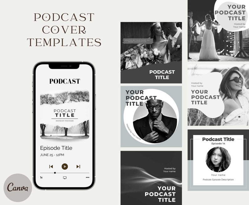 Podcast Cover Art Template Canva Template Podcast Graphics - Etsy
