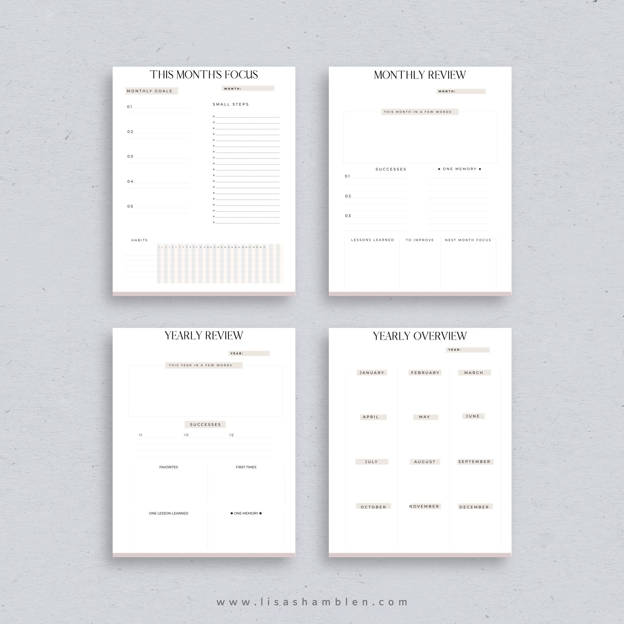 Printable Planner Bundle Daily Weekly Monthly Yearly Planner - Etsy