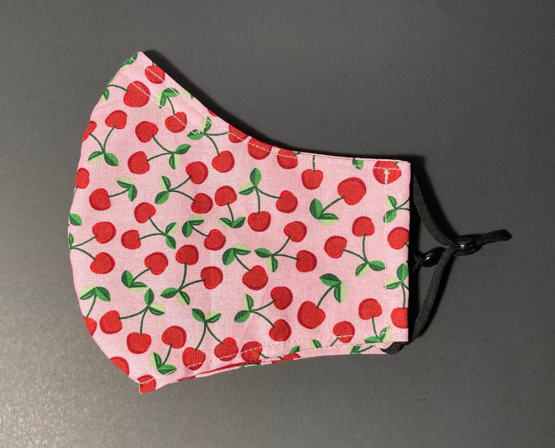 Cherry Face Mask With Filter Pocket and Nose Bridge - Etsy