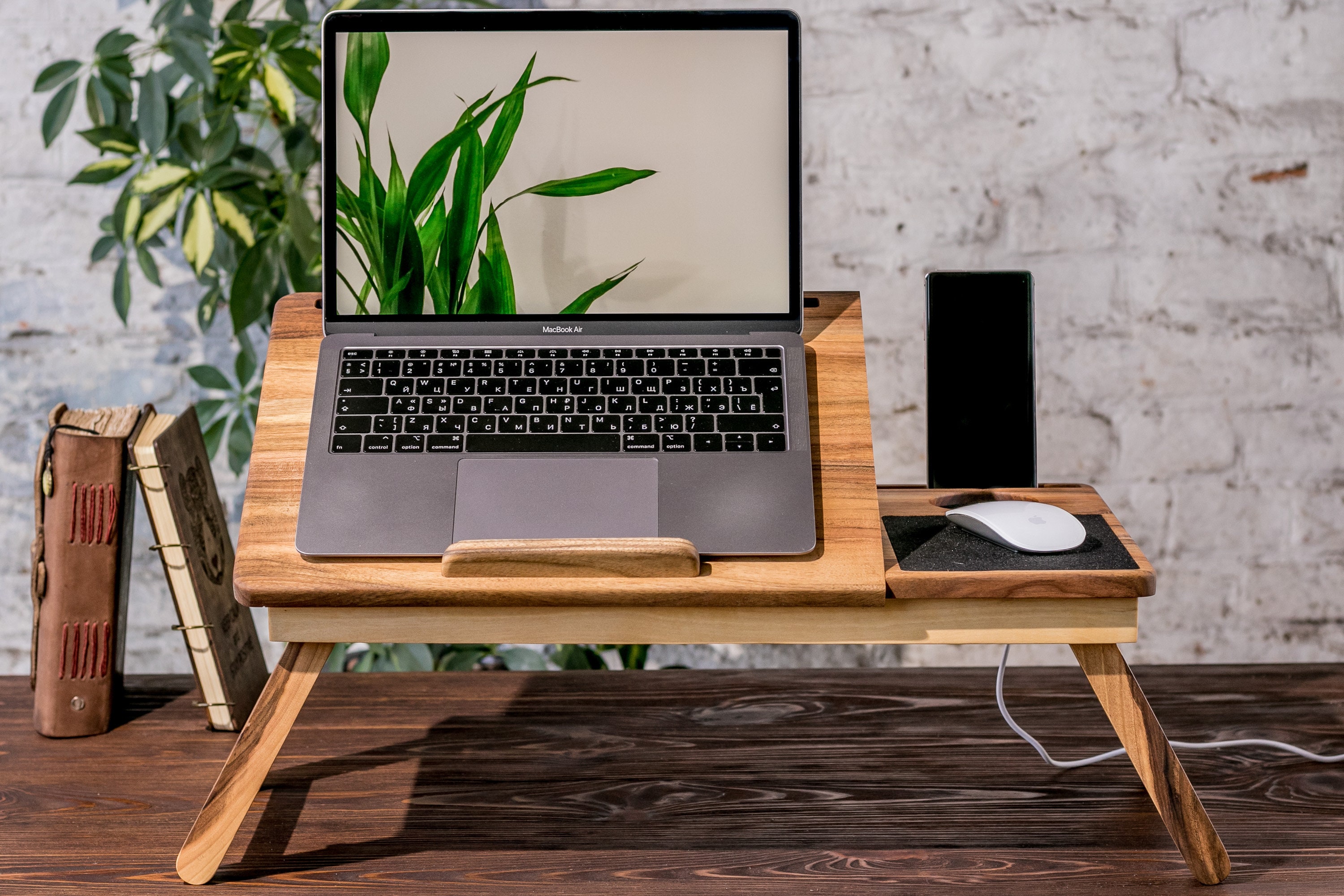 Laptop Station Wood Laptop Stand for Desk Wooden Laptop Tray | Etsy