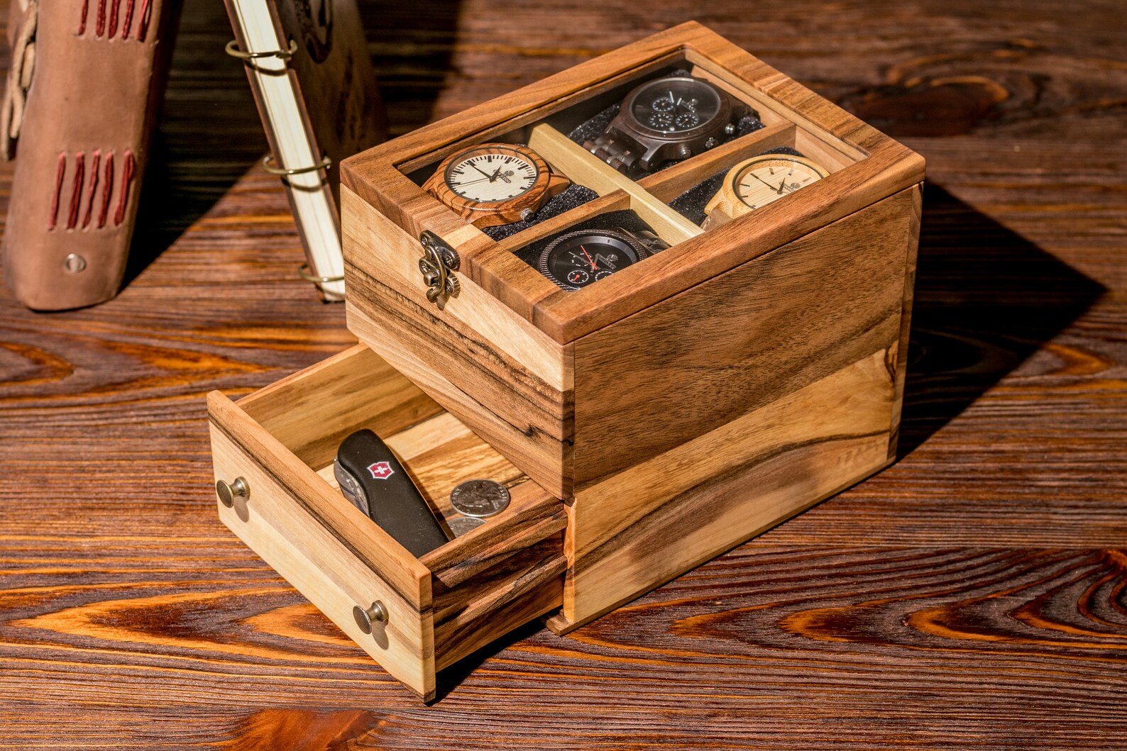Valet Box Watch Box Drawer Watch Case Watch Box With Drawer - Etsy