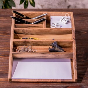 Personalized Paper Wood Organizer Custom Anniversary Office | Etsy