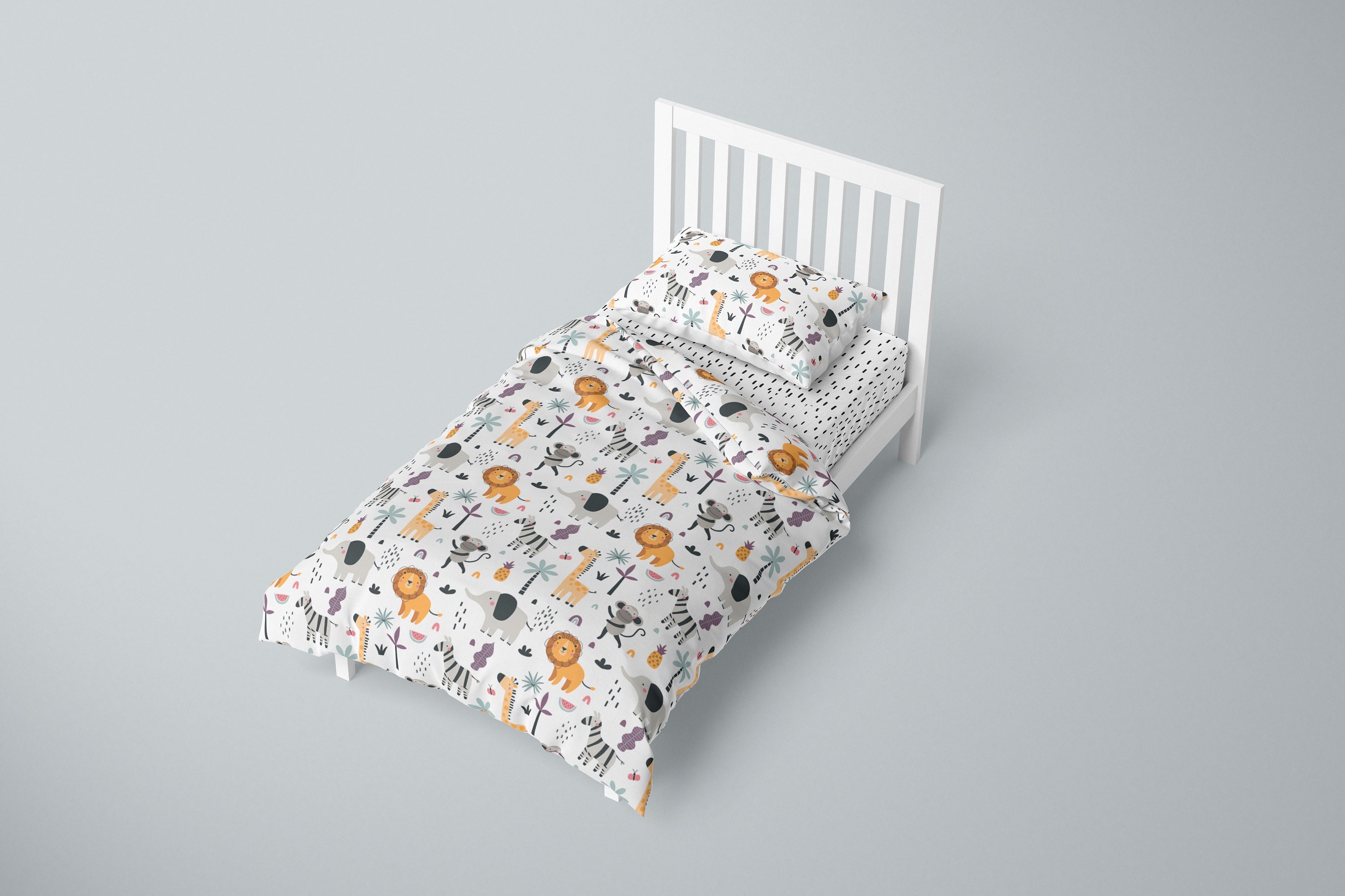 Baby Safari Animals Custom Bedding Set Duvet Cover Nursery - Etsy
