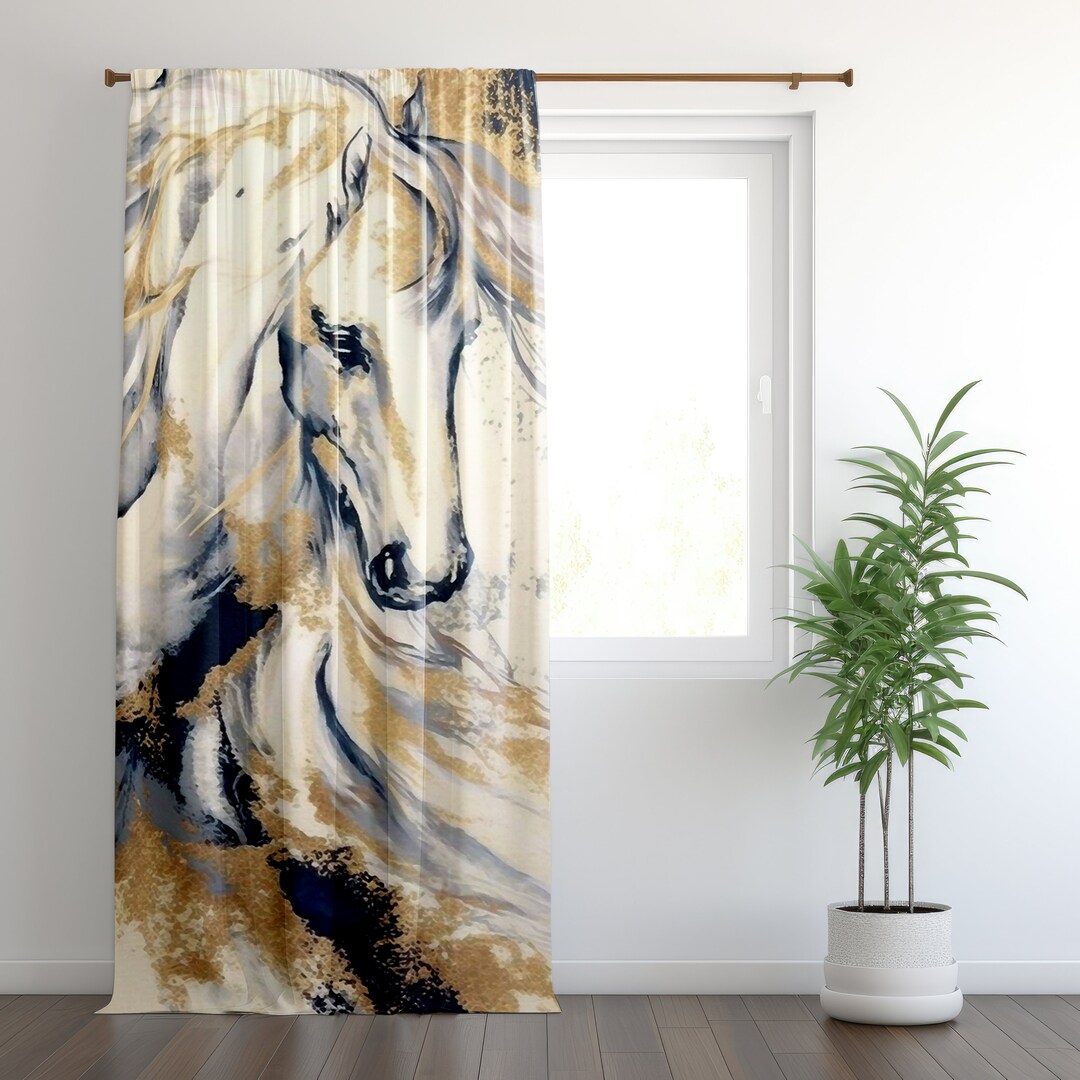 Horse Curtains, Modern Curtains for Living Room, Craft Curtains, Drapes ...