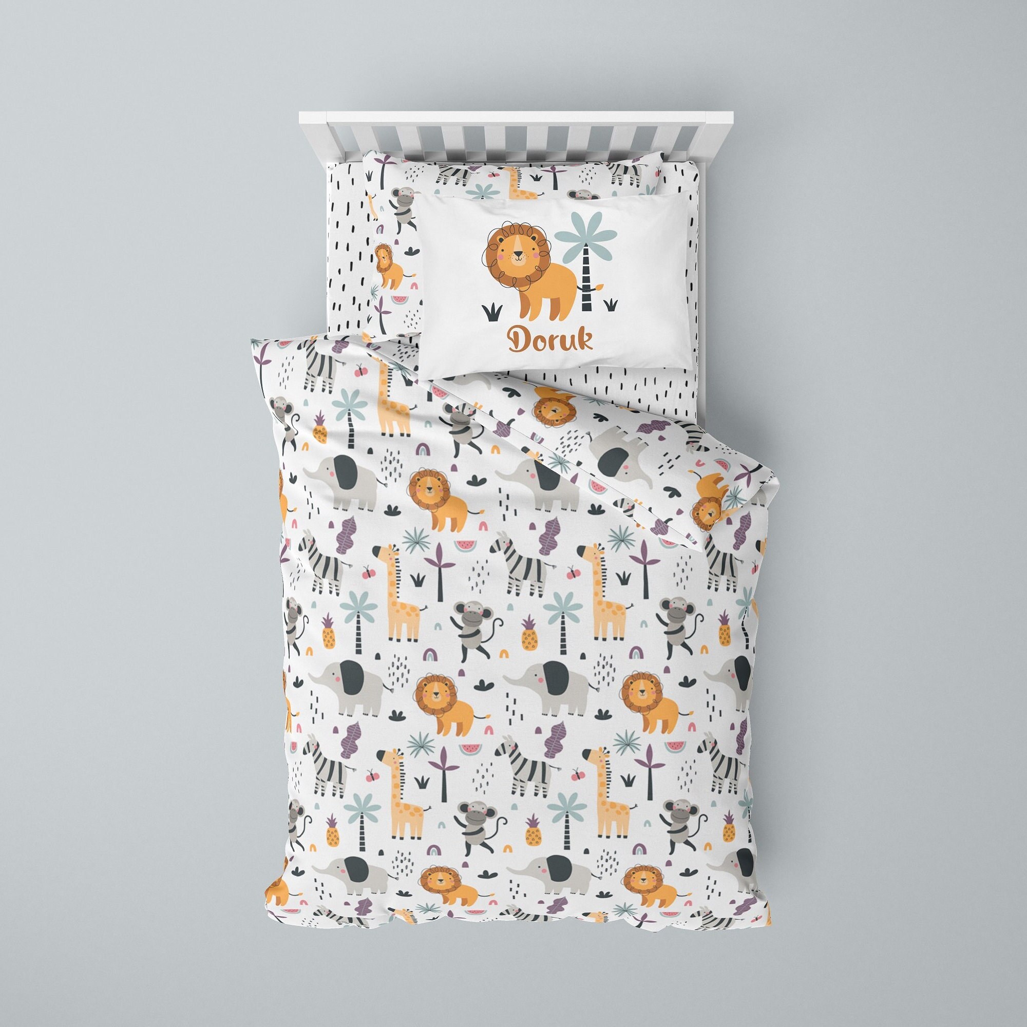 Baby Safari Animals Custom Bedding Set Duvet Cover Nursery - Etsy