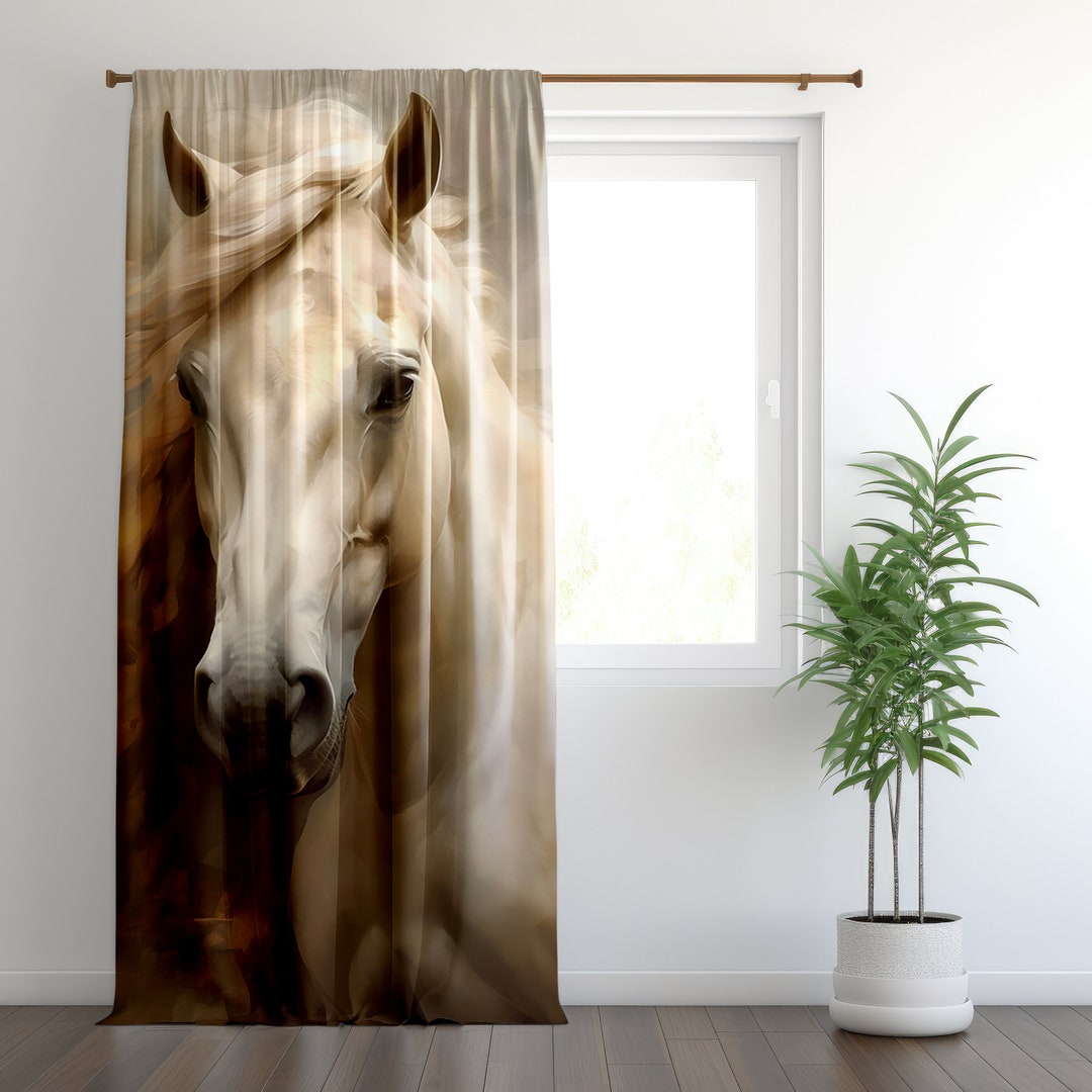 Horse Curtains, Modern Curtains for Living Room, Craft Curtains, Drapes ...
