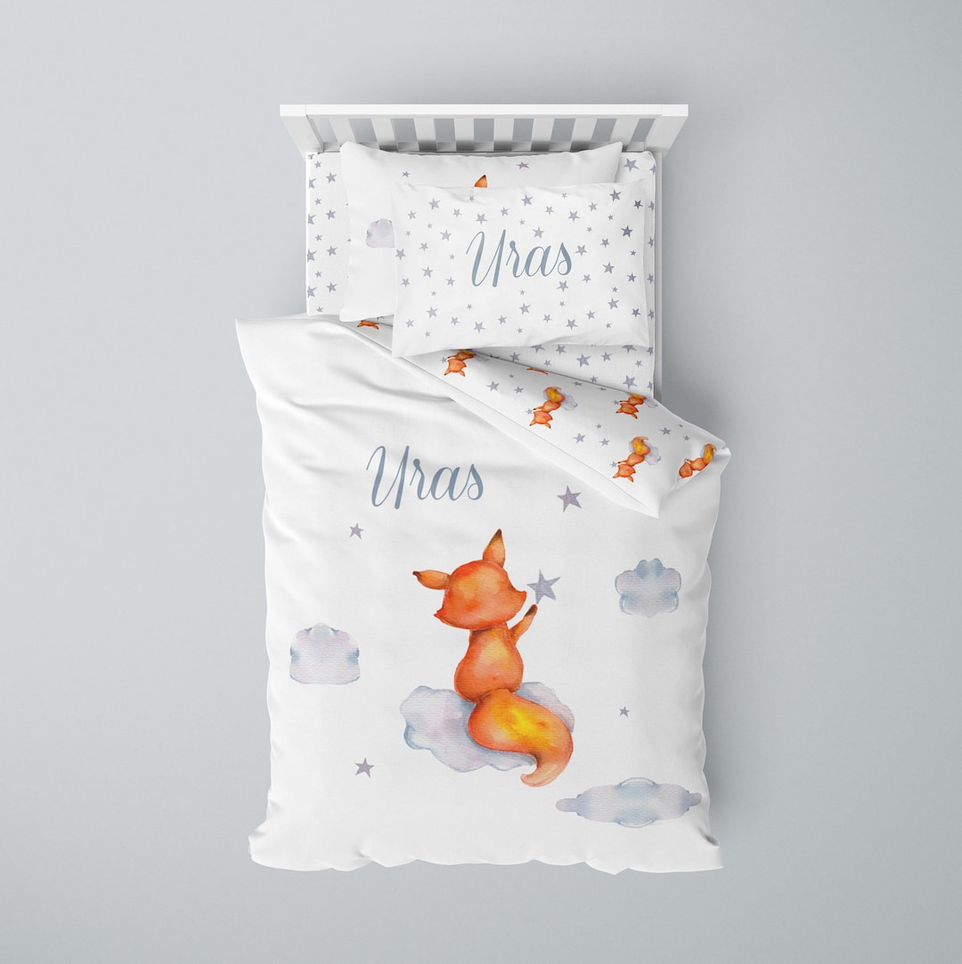 Custom Bedding Set Fox, Duvet Cover, Baby Bedding, Baby Sheet Set ...