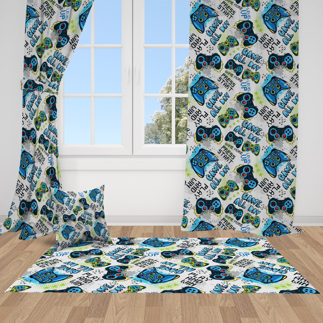Gamer Curtains, Printed Curtains, Teenage Curtains, Nursery Room ...