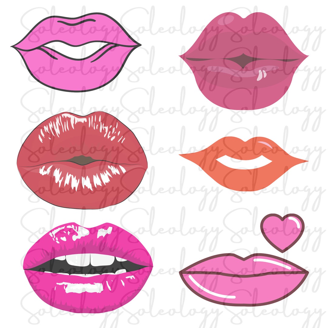 Red Pink Lips Photo Props Instant Download - Etsy