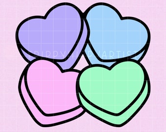 Heart Svg,blank Candy Hearts SVG, Blank Conversation Heart SVG ...