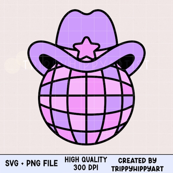 Purple Disco Western Svg - Etsy