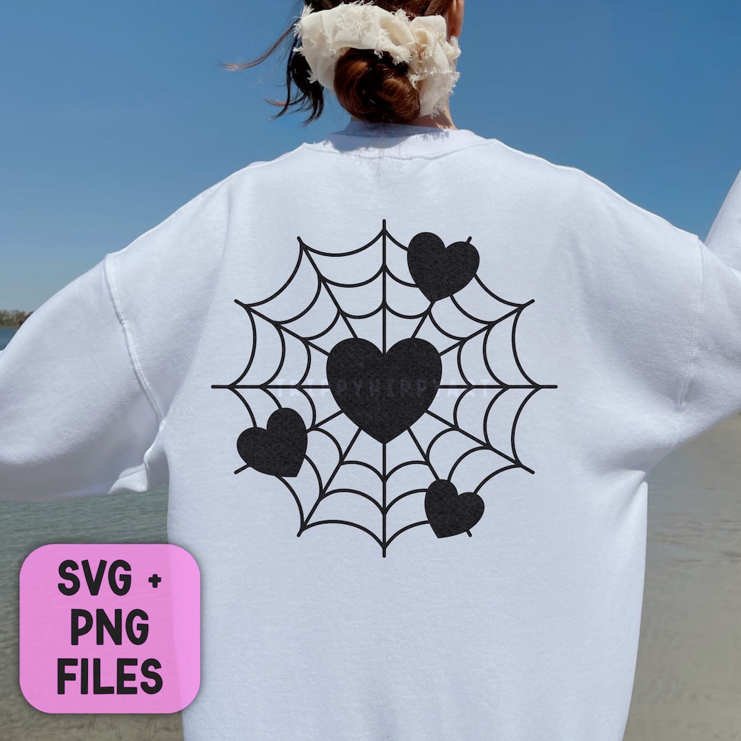 Heart Spider Web SVG + PNG File • Spooky Goth Vibes - Etsy
