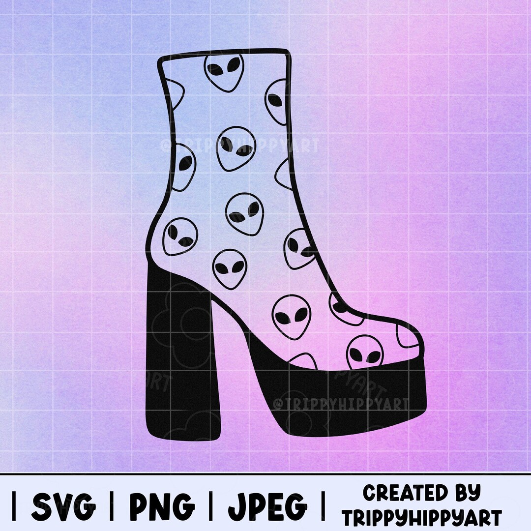 Platform Boots SVG + PNG File | Alien - Space - Etsy