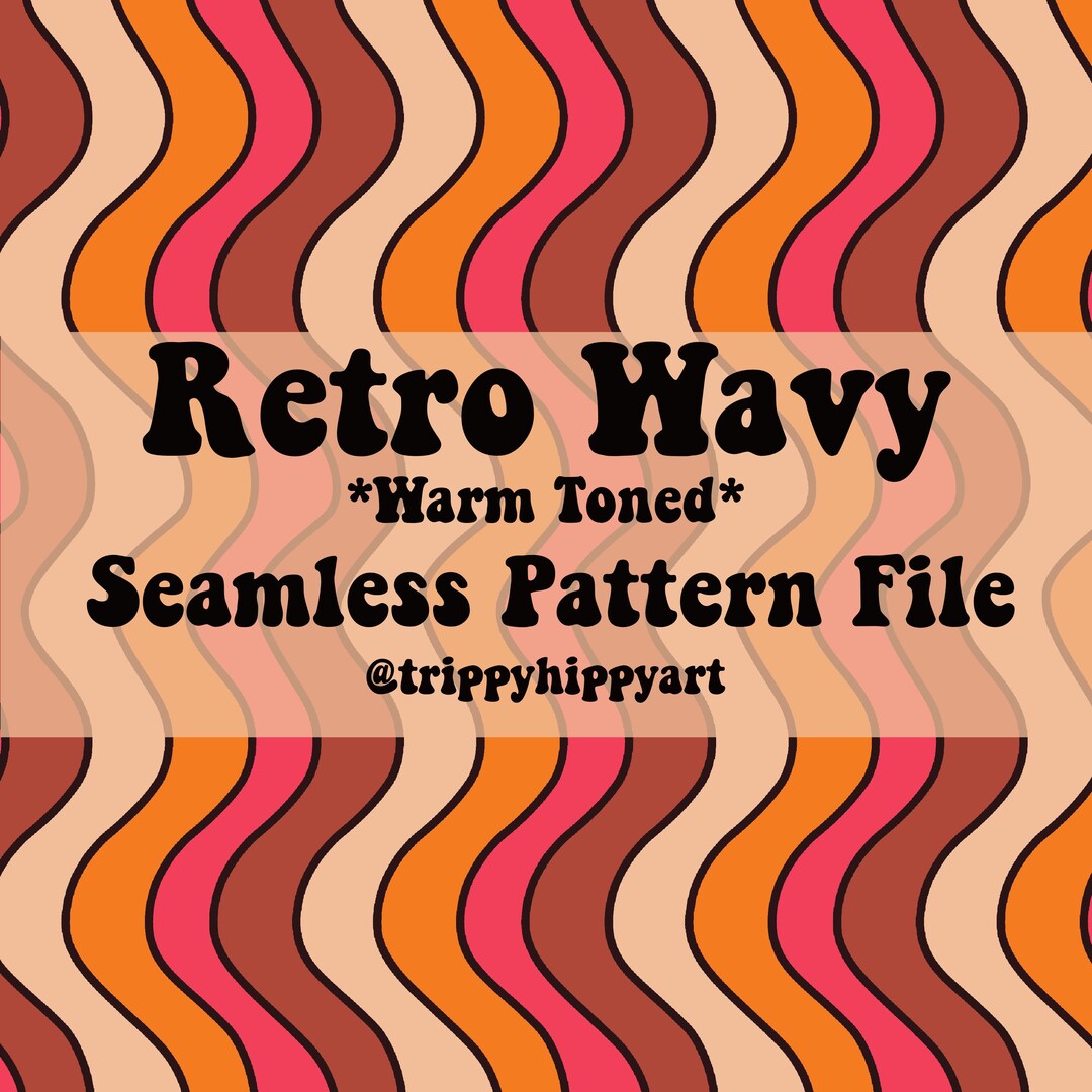 Retro Wavy 70s Seamless Repeating Pattern File | Boho - Neutral ...